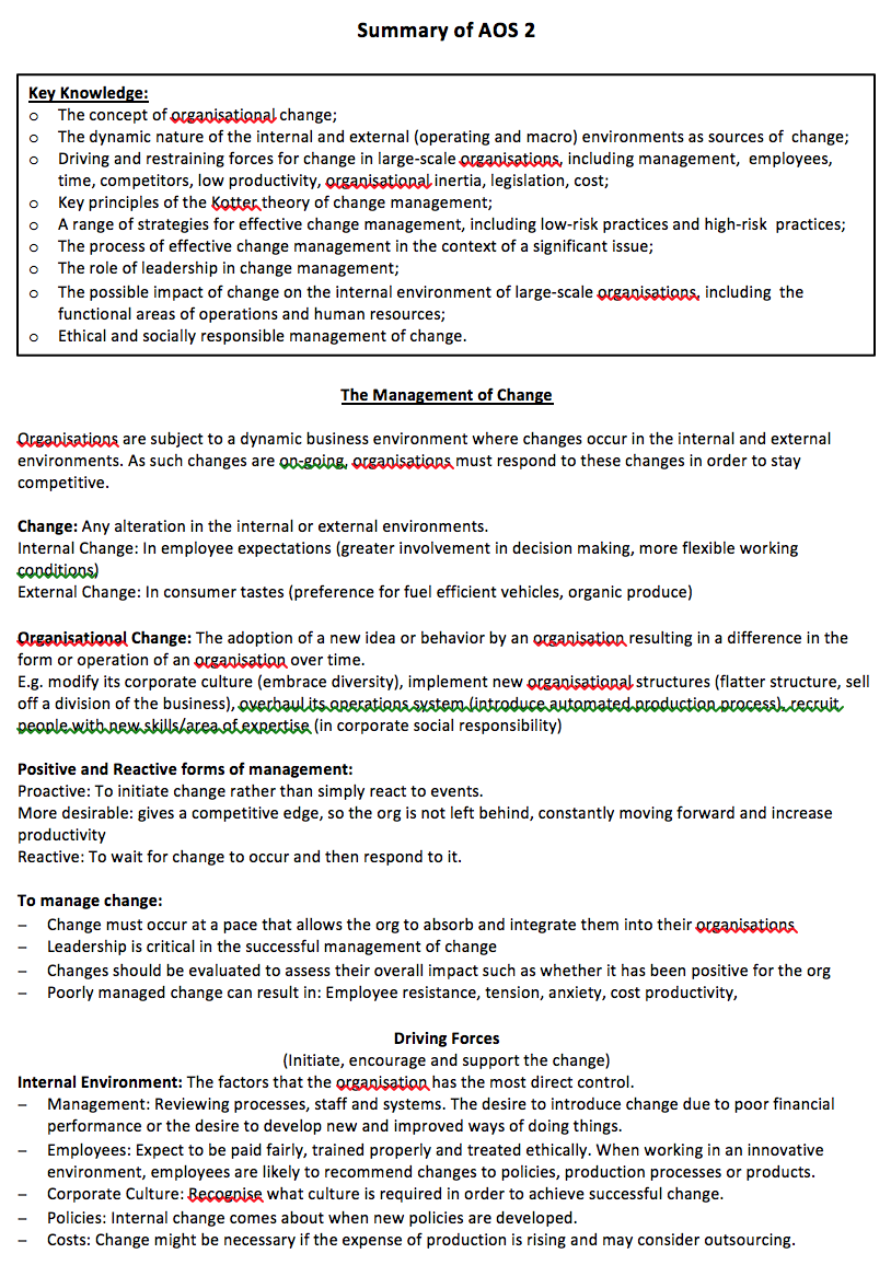 Business Management Unit 4: AOS 2 Summary - NoteXchange Business Management Unit 4: AOS 2 Summary - NoteXchange